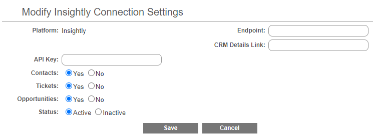 Insightly Integration Setup - 1Stream